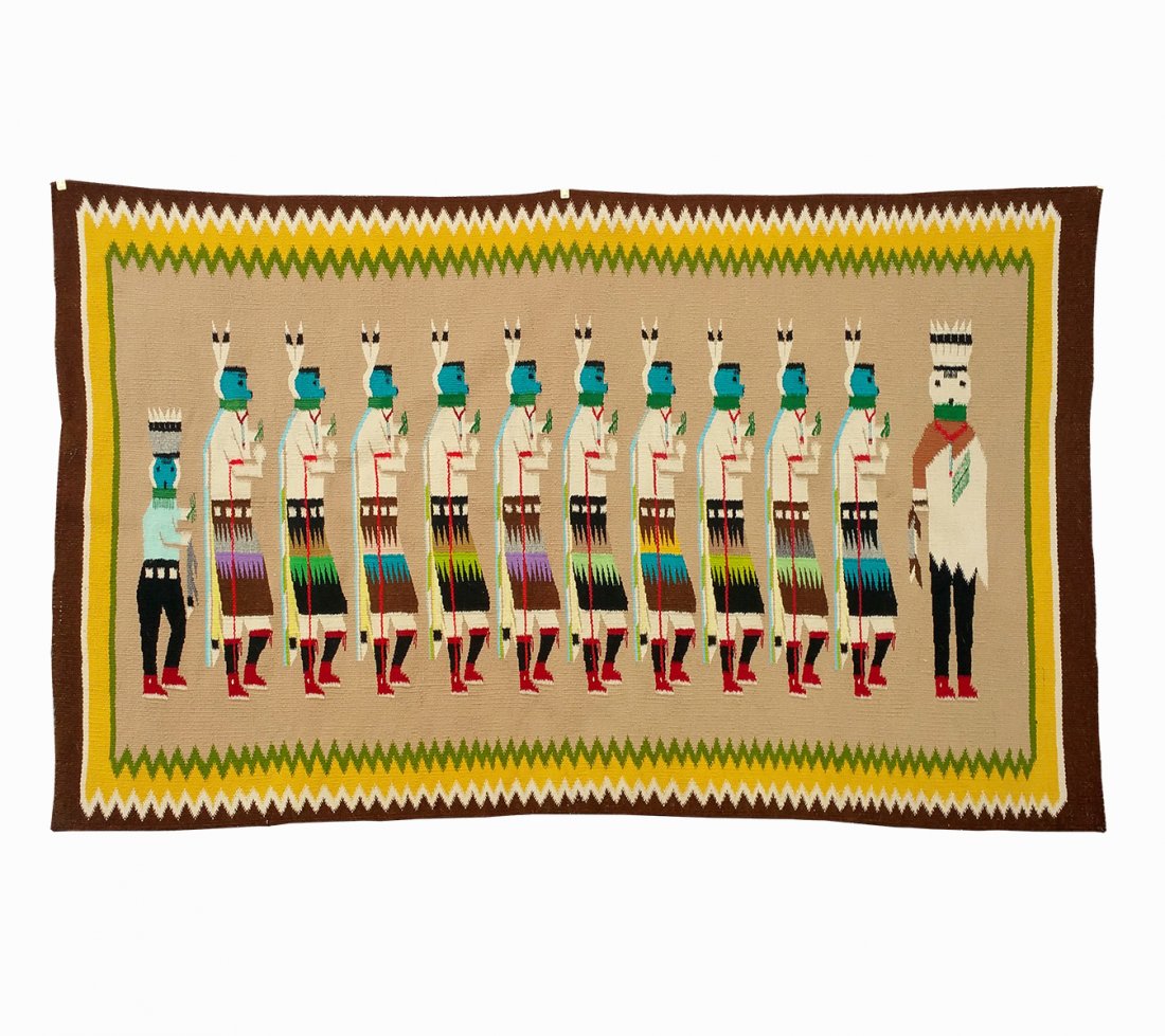 For Auction: Magnificent Yeibichai Mary Begay 1970s Navajo Rug (#3008 ...