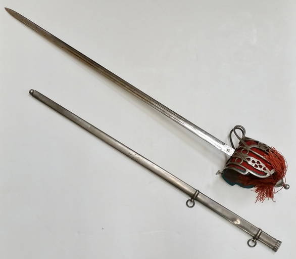 Fancy Scottish Basket Hilt Sword 6 Pt Star Proof T