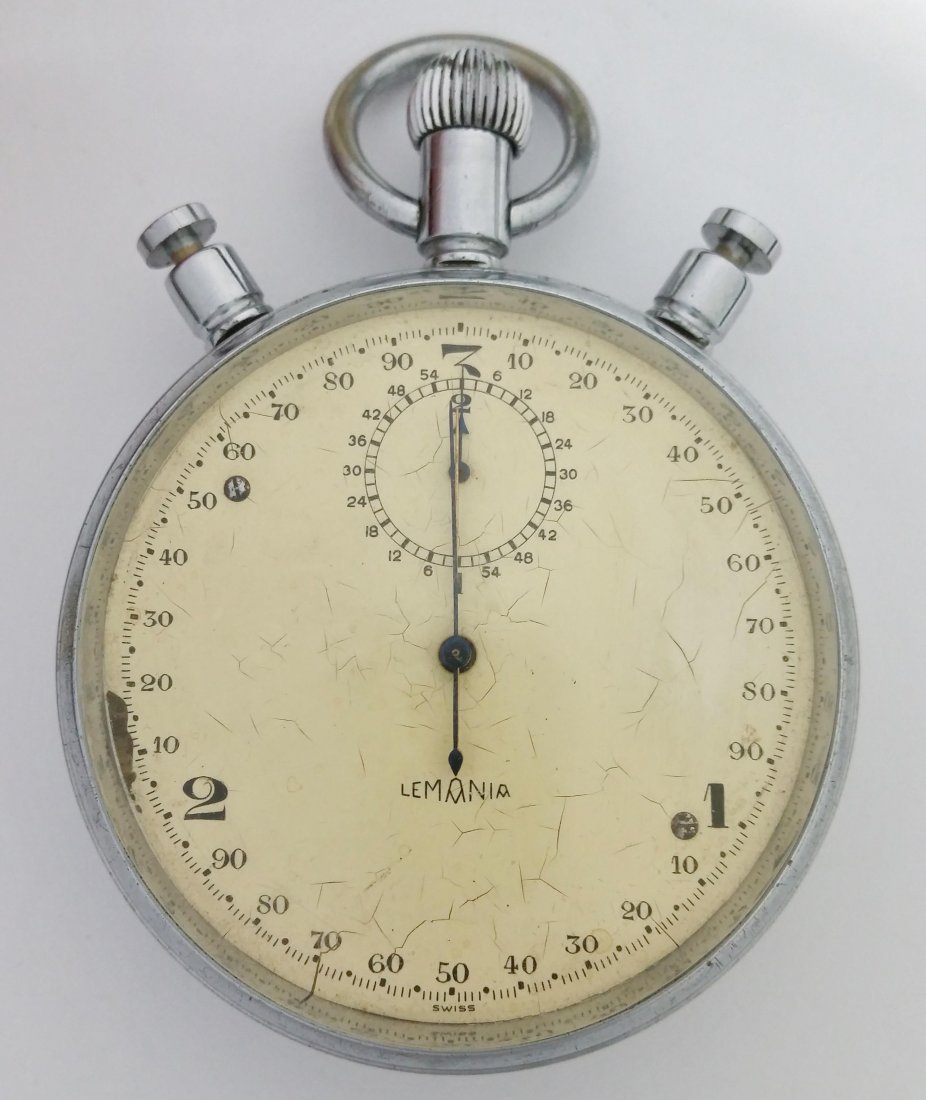 Large Lemania Split Second Stop Watch Timer WWII | Barnebys
