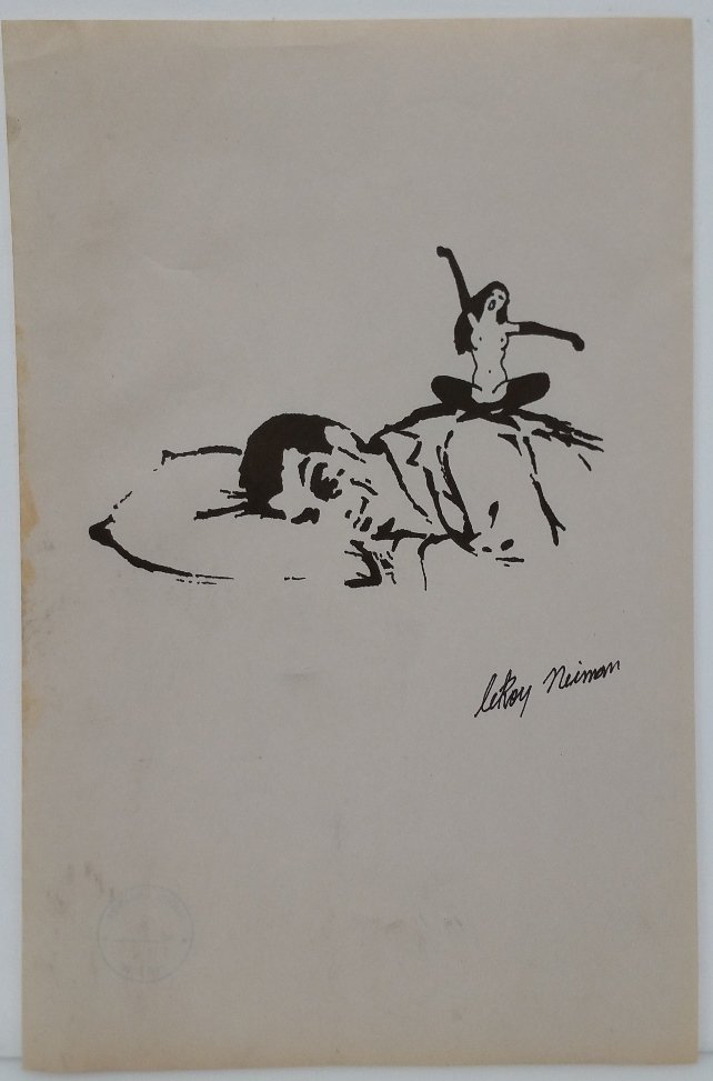 Pin Up Femlin Playboy Signed Leroy Neiman Ink Drawing
