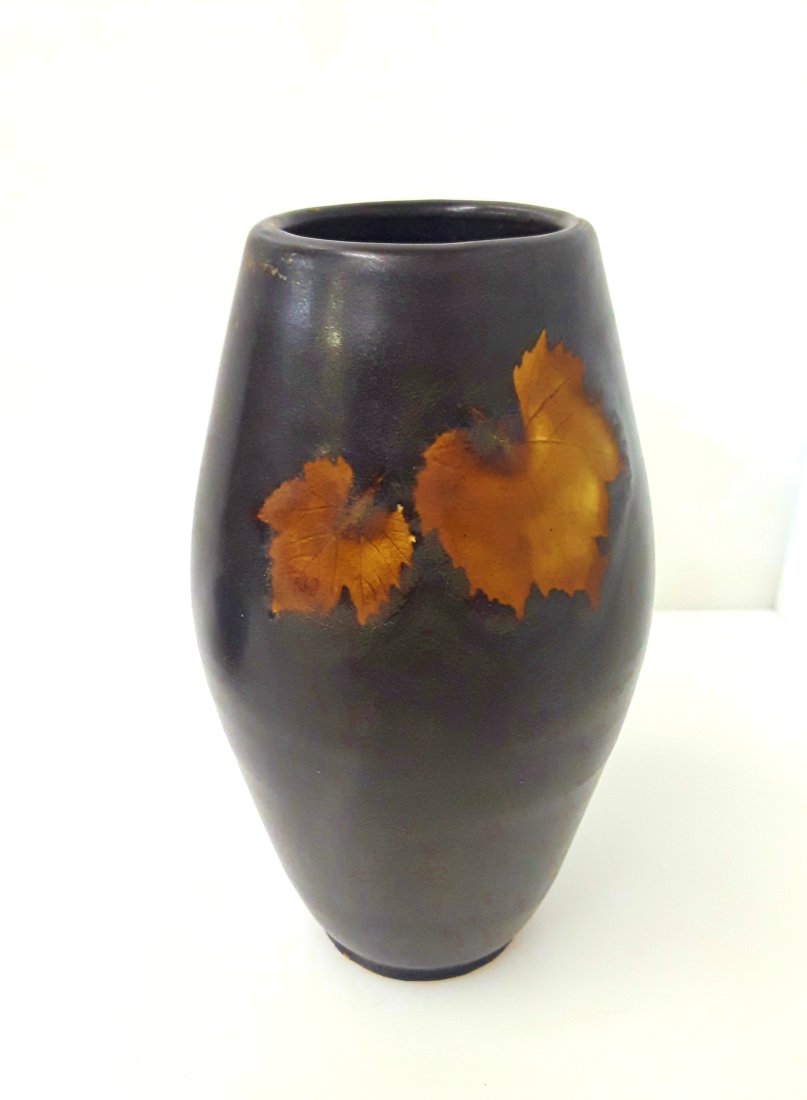 Antique Chinese Jizhou Ware Vase Maple Leaf Pottery | Barnebys