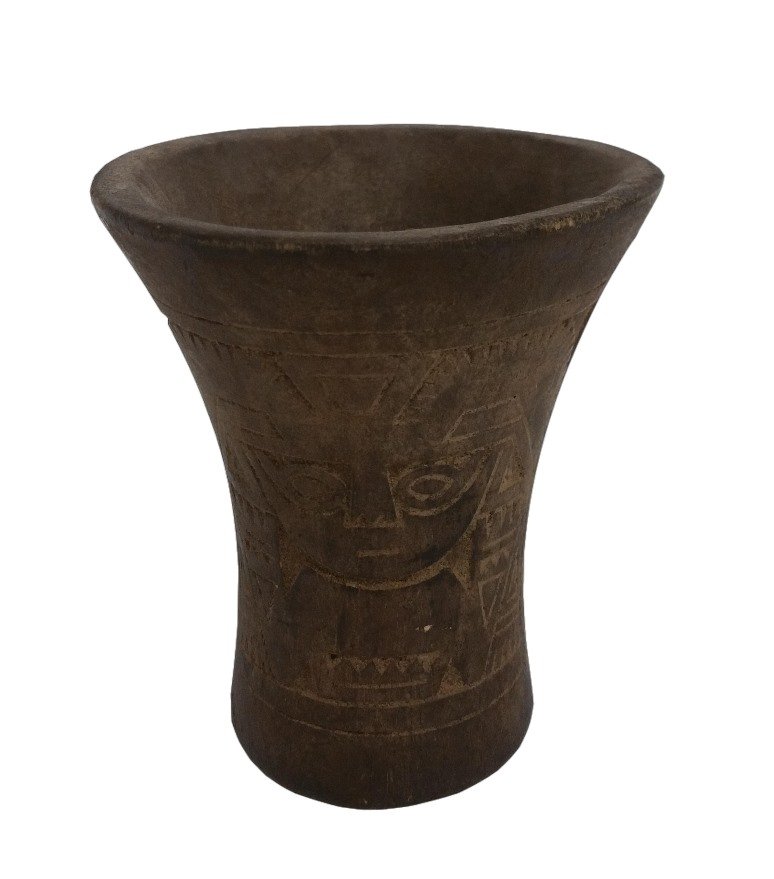 Inca Keru Kero Pre Columbian Carved Wood Vessel Cup | Barnebys