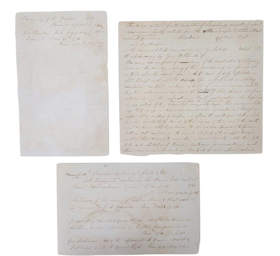 Handwritten Notes And Story Draft Regarding United States Revolutionary War