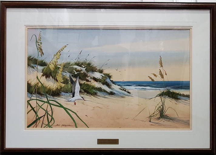Large Original Neil Adamson Treasure Island Florida Watercolor Painting