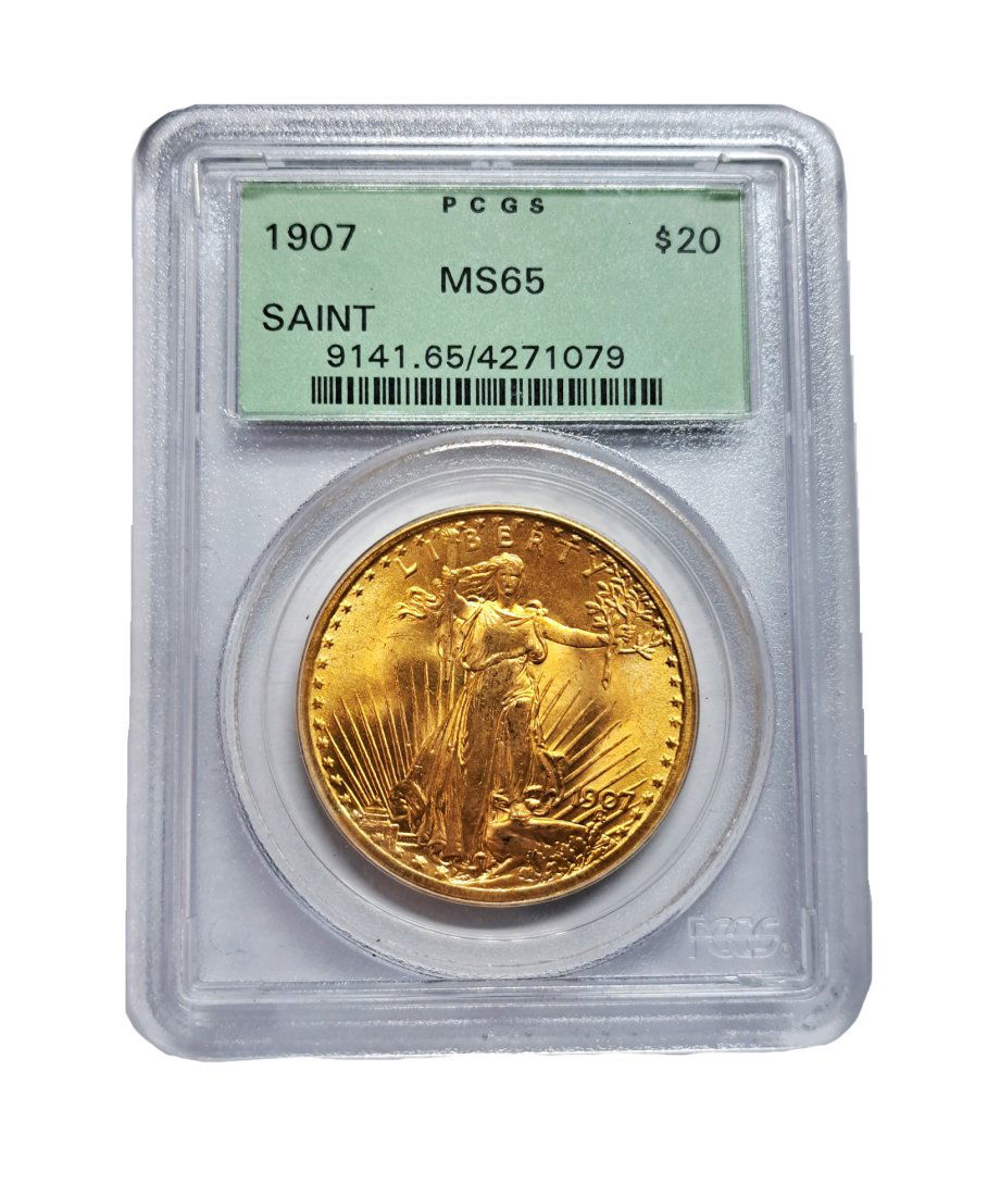 1907 Saint Gaudens United States Pcgs Ms65 20 Dollar Gold Coin Auction