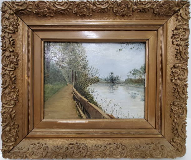 Antique Oil Canal Path Monogram Signature Possibly Sc Sg American ...