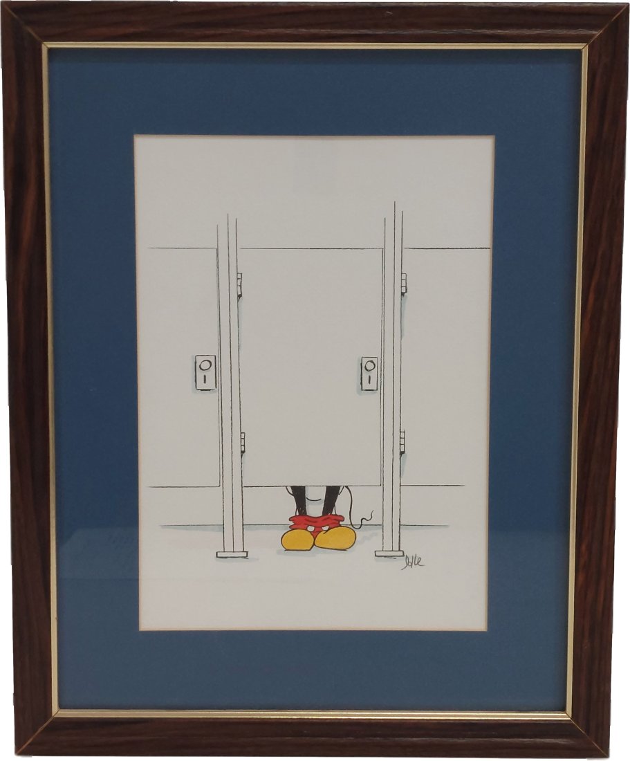 Disney Animator W Parry Dolle Mickey Mouse In Bathroom Stall Signed ...