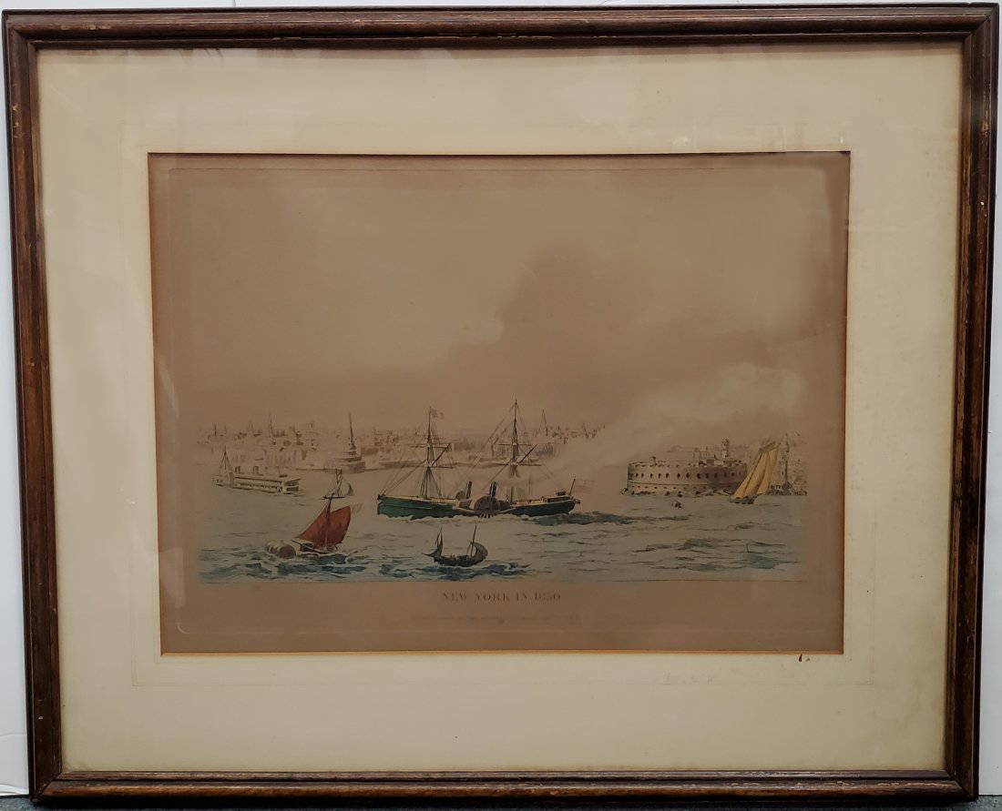 New York 1850 L Augier Color Aquatint Engraving Sidney Z Lucas Publisher Auction