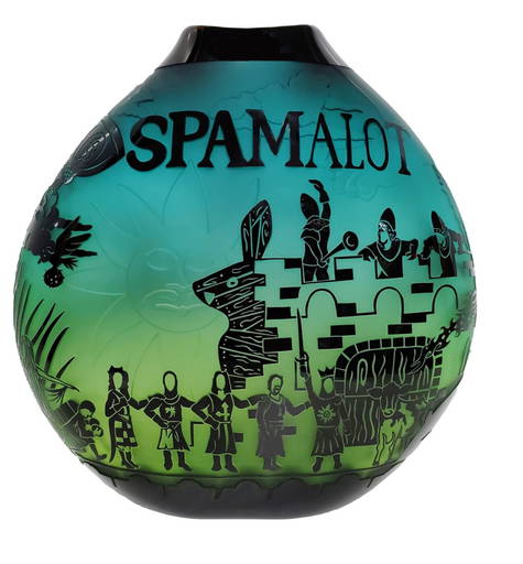 Duncan Mcclellan Spamalot Monty Python Studio Art Glass Vase Etched ...
