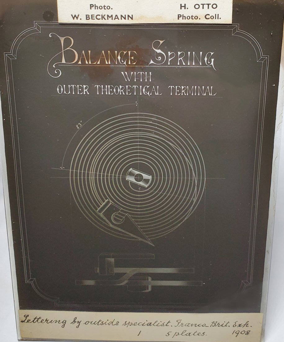 Wilhelm Beckmann Glass Plate Photograph Photo Negative Watch Balance Spring 1908 Worlds Fair ...