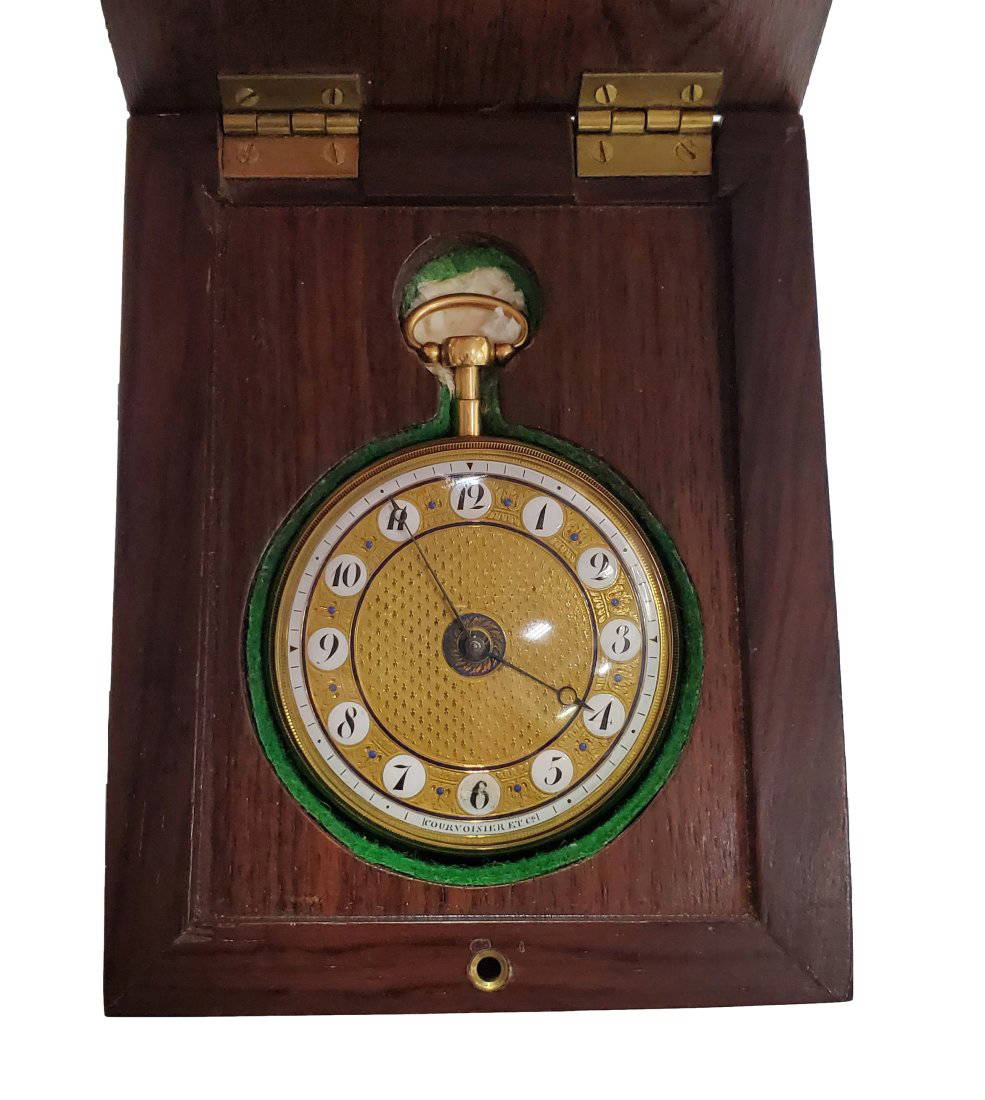 Exquisite Musical Repeater 18k Gold Courvoisier Enamel Dial Large W Box ...