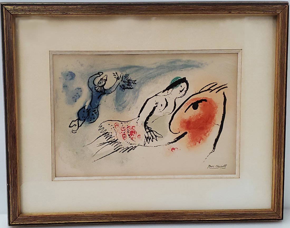 Marc Chagall Greeting Card For Aime Maeght Color Lithograph Auction
