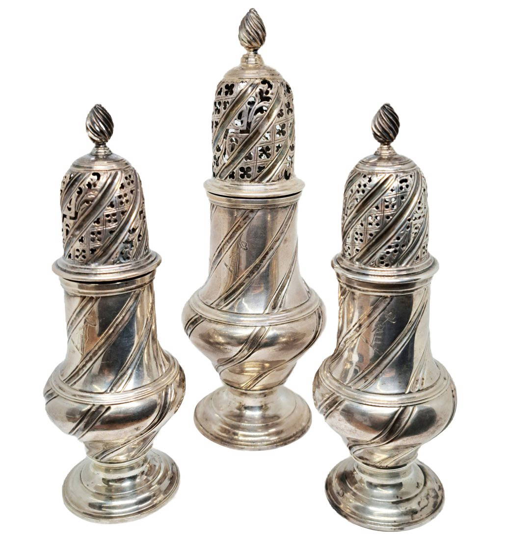 Georgian 1700s Sterling Silver Antique Muffineer Sugar Caster Shaker ...