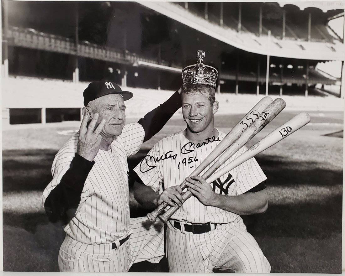 Authentic Mickey Mantle Autograph Signature Baseball Large Black White ...