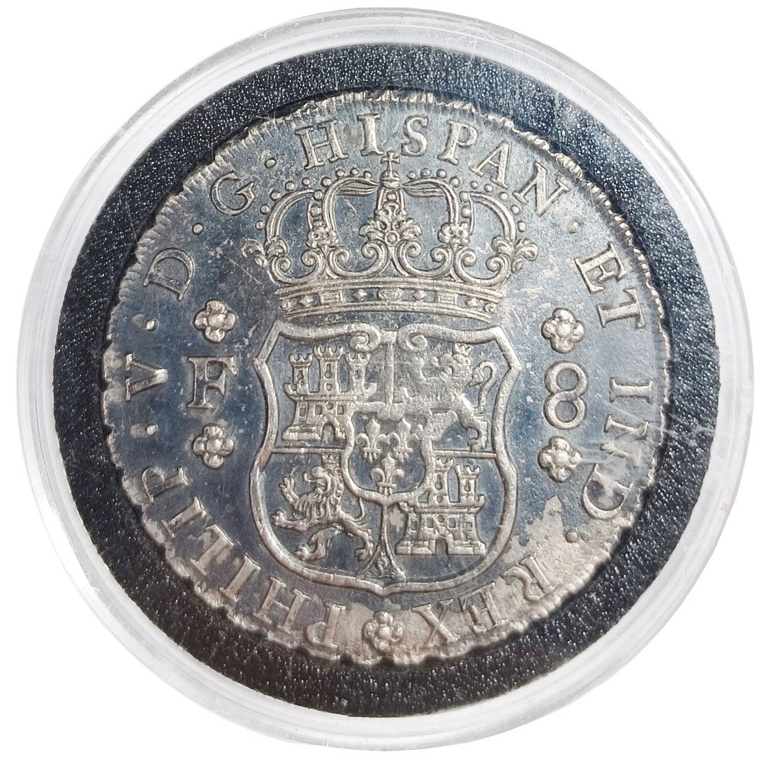 Large Spanish Silver 8 Reales Coin 1733 F8 Philip V 27g Auction