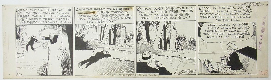 10: Gould, Chester Dick Tracy, 4 panel comic strip, sig