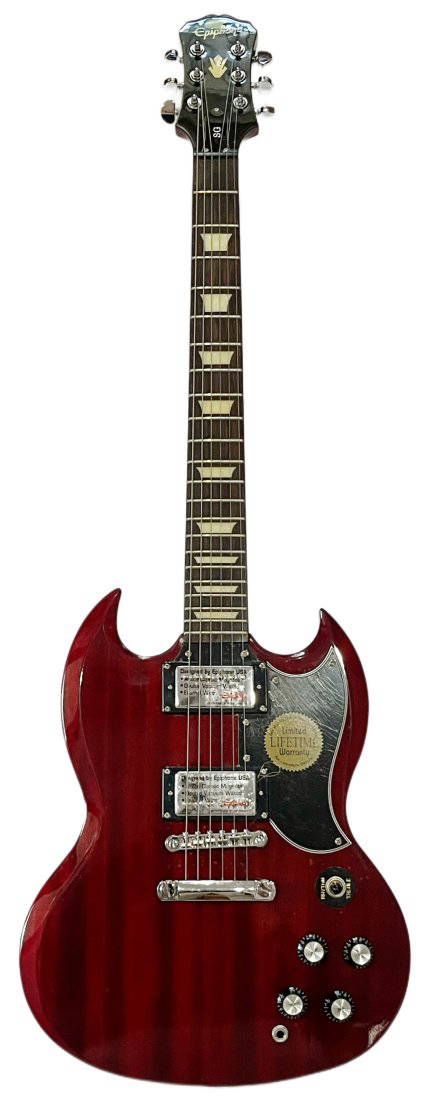 Epiphone Sg Cherry Red And Black Electric Guitar With Skb Hard Case Auction