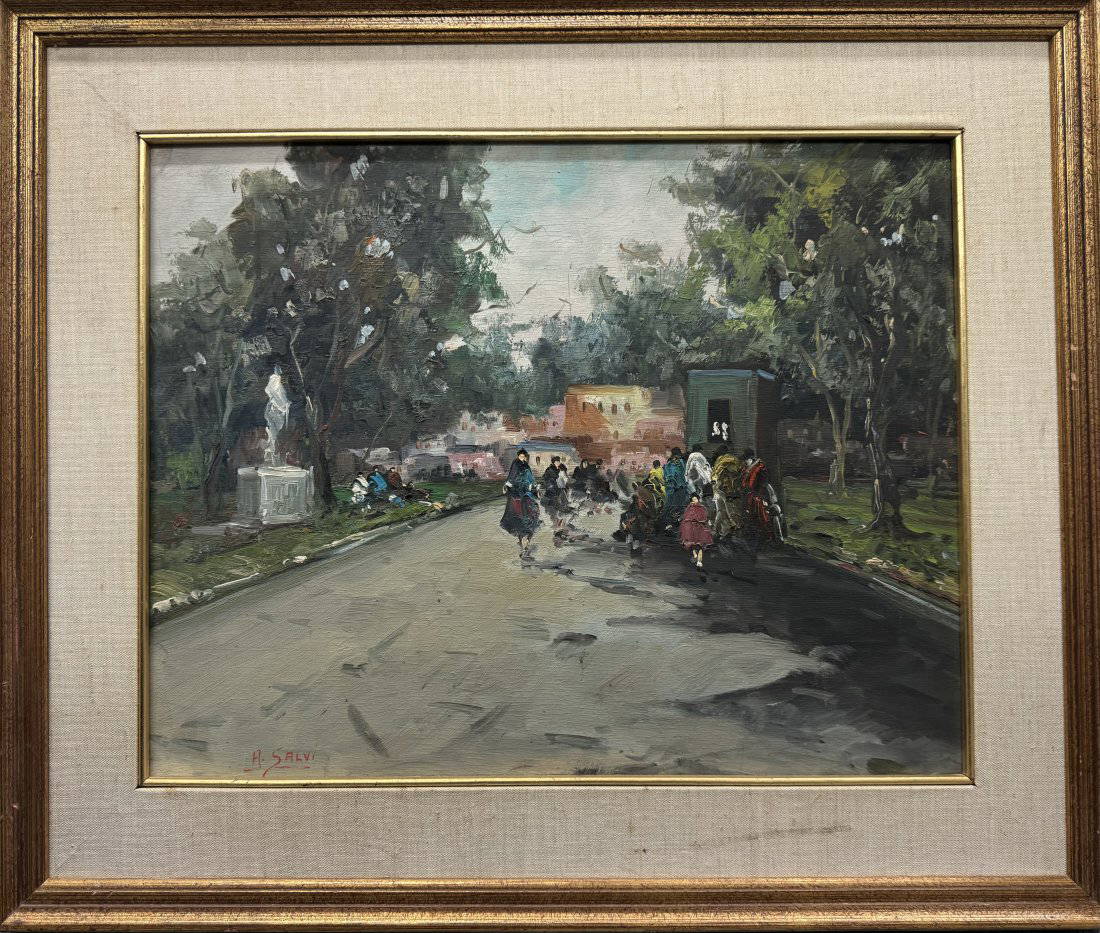 Il Teatrino “the Little Theater” Signed H. Salvi Oil On Canvas Vintage ...