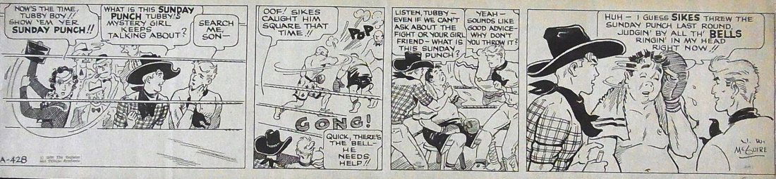 J. W. McGuire 1936 'Slim and Tubby' Comic Strip Boxers