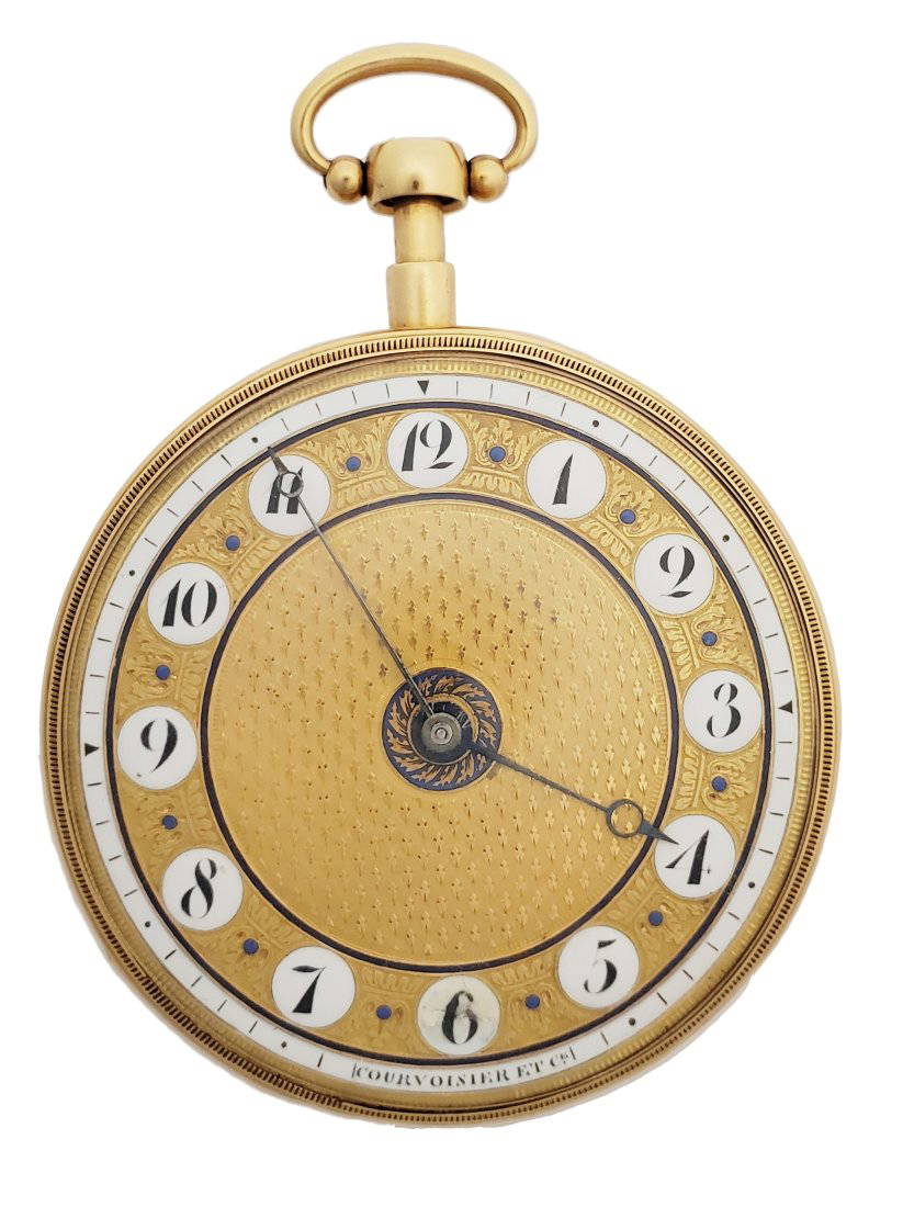 Exquisite Musical Repeater 18k Gold Courvoisier Enamel Dial Large W Box ...