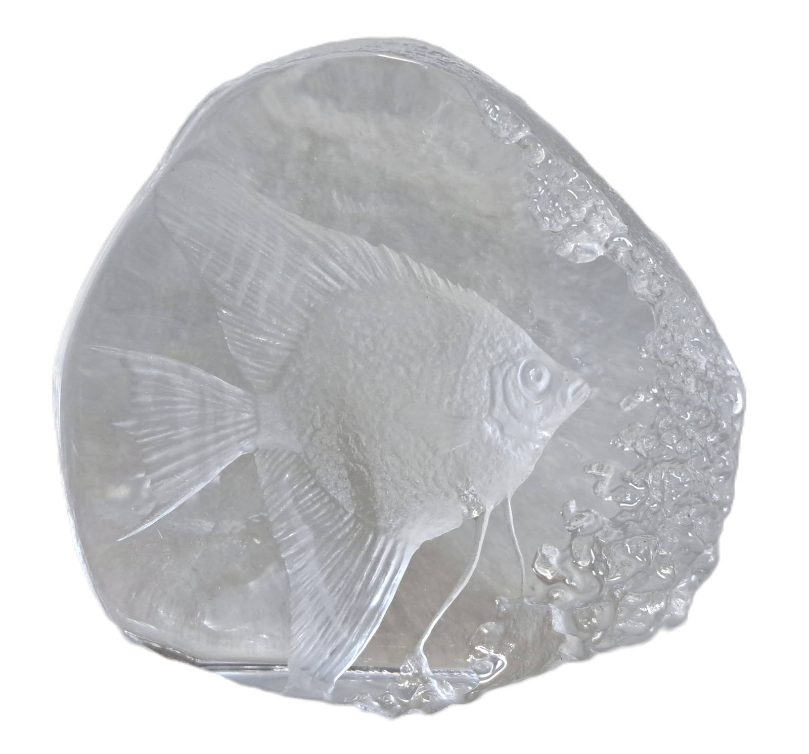 Mats Jonasson Crystal Angel Fish Swedish Glass Signed Paperweight ...