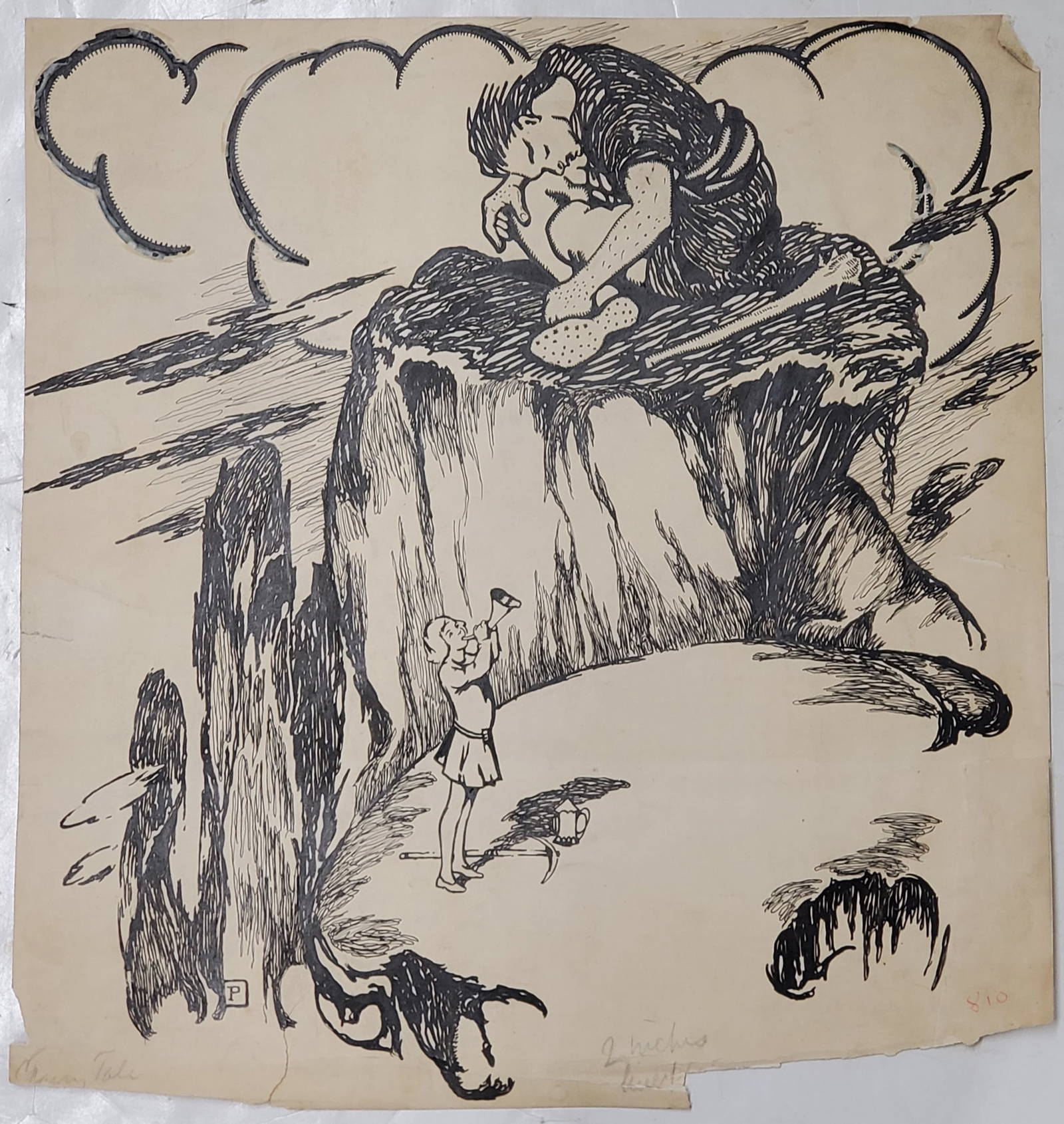 Howard Pyle Original Fairy Tale Cartoon Illustration Ink Comic Art Deco ...