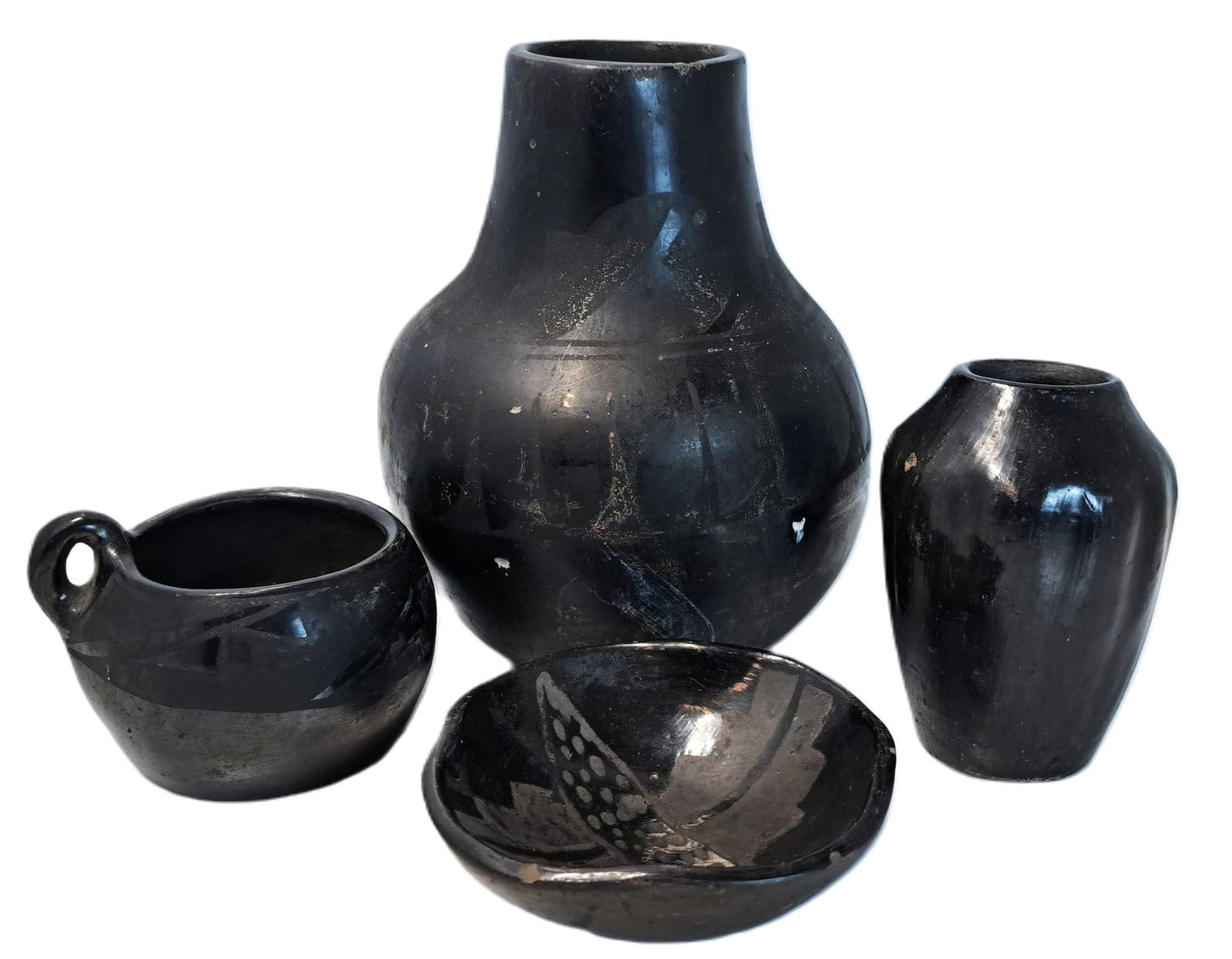 Vintage Blackware San Ildefonso Southwestern Jar Vase Pottery 1 Signed ...