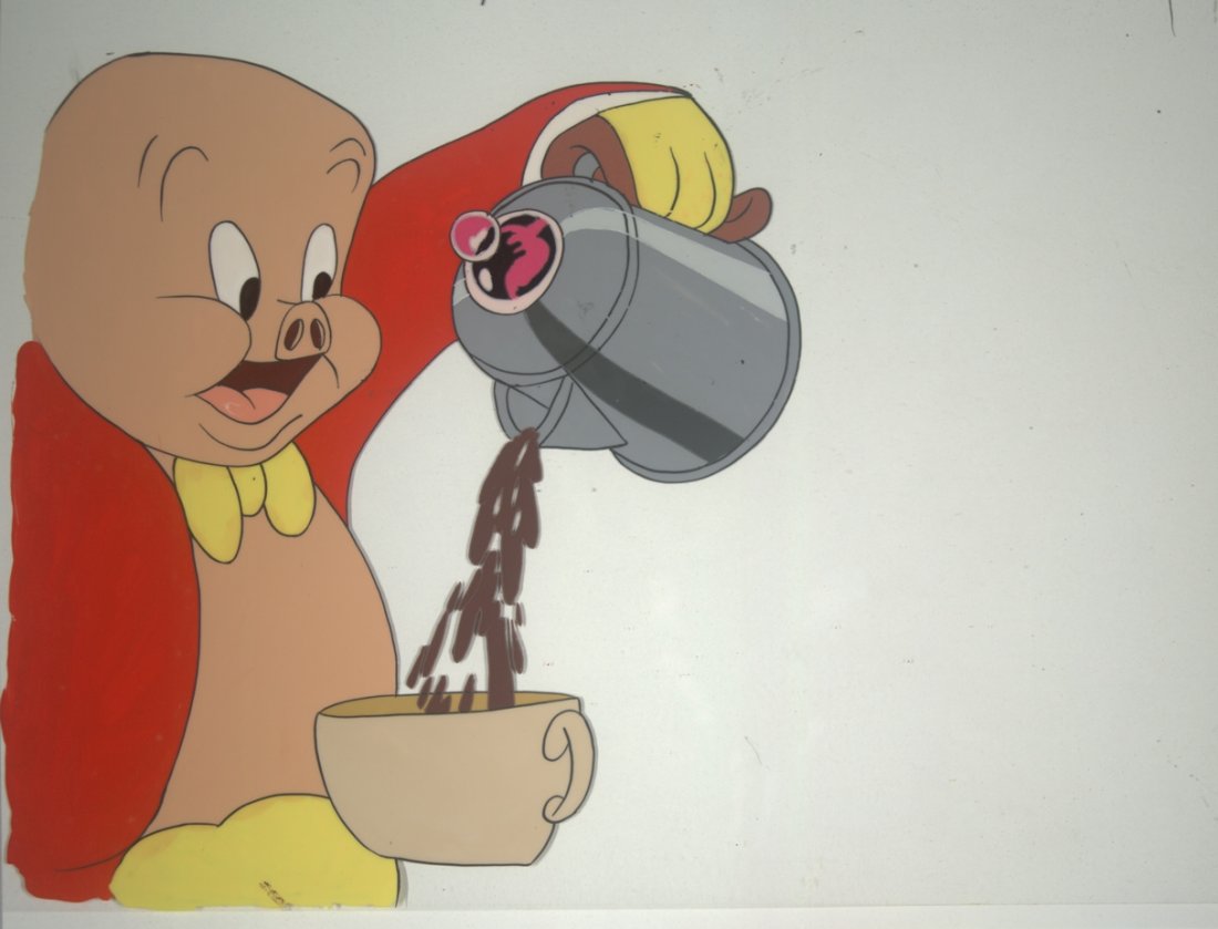 Porky Pig Pouring Coffee Warner Brothers Subject Matter