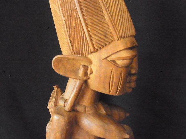 130: Lamidi Olonade FAKEYE Nigerian Carved Wood Figure : Lot 130