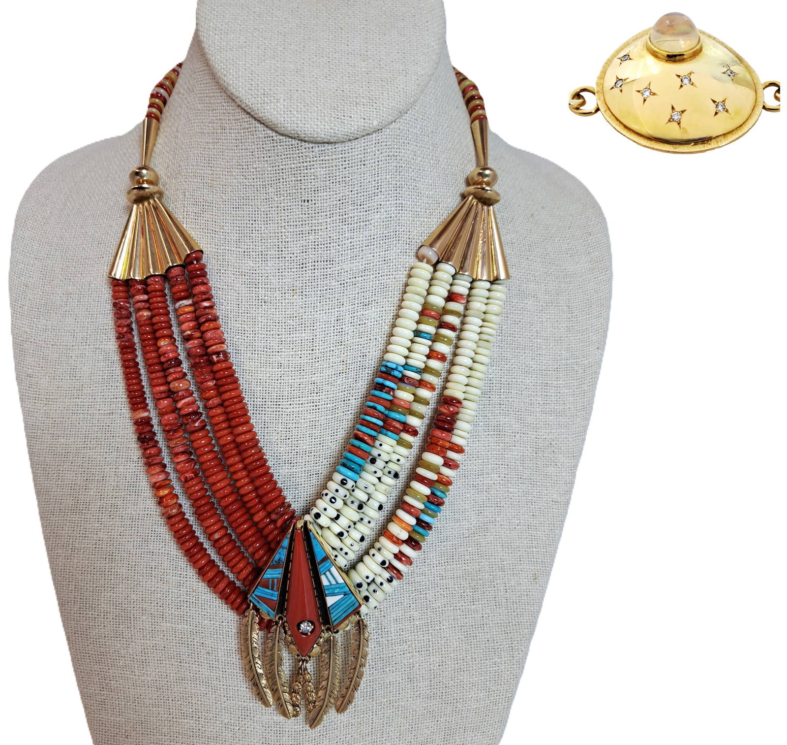 Larry Vasquez Gold Snow Maiden Necklace W/provenance From Prestigious ...