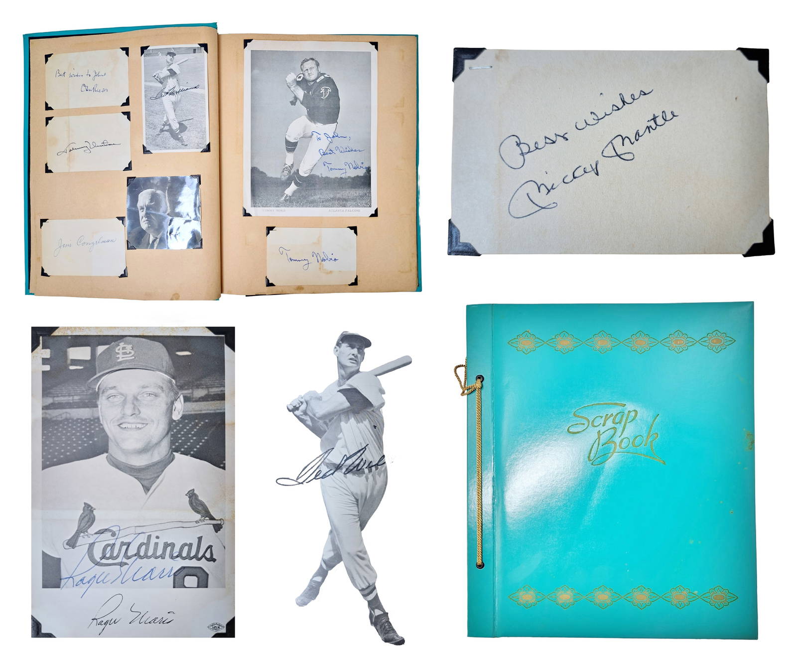Baseball Football Autograph Book Jackie Robinson Mickey Mantle Ted ...
