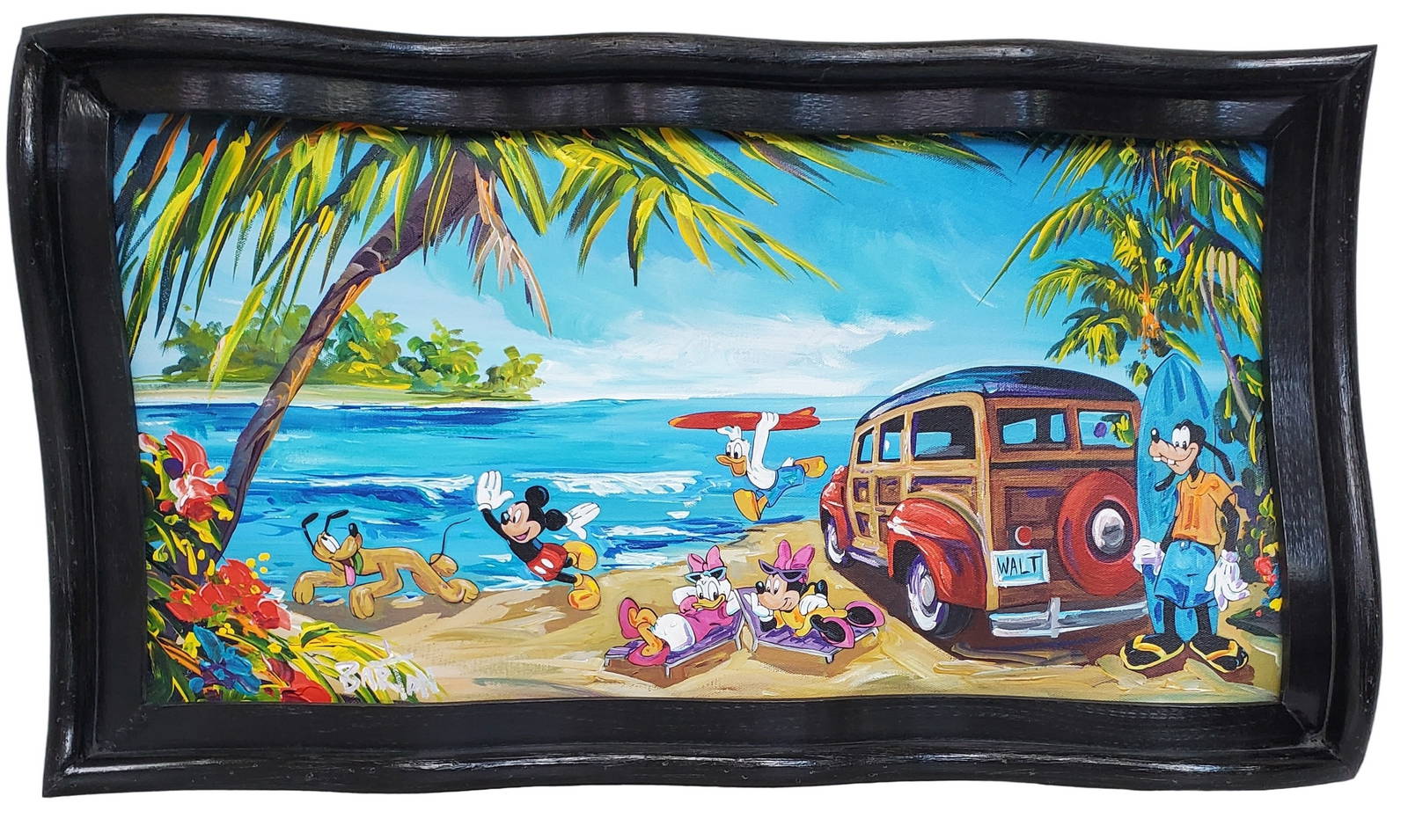 Steve Barton Disney Characters Painting Goofy Pluto Minnie Mickey Mouse ...