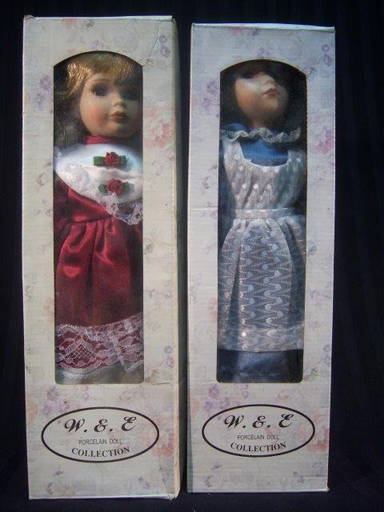 4 Vintage W. & E. Collection Porcelain Dolls