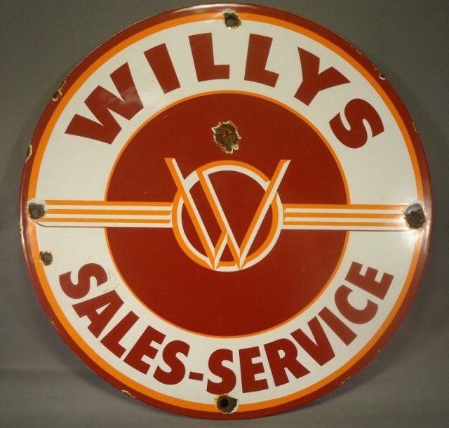 Antique Willys Jeep Porcelain Advertising Sign - Apr 13, 2013 | Aaron ...