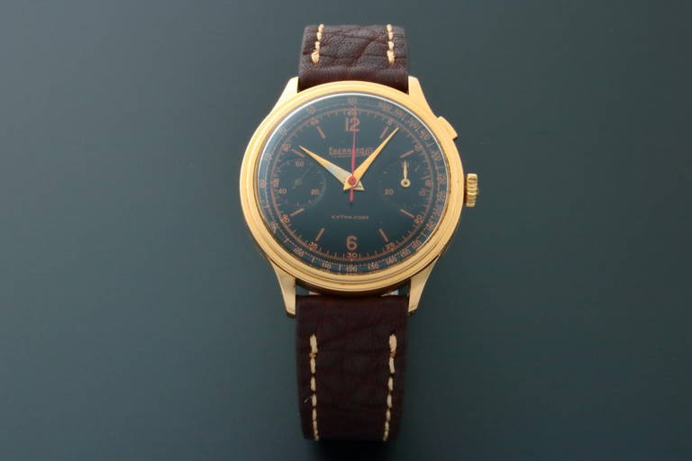 Eberhard & Co One Button Chronograph 18k Yellow Gold