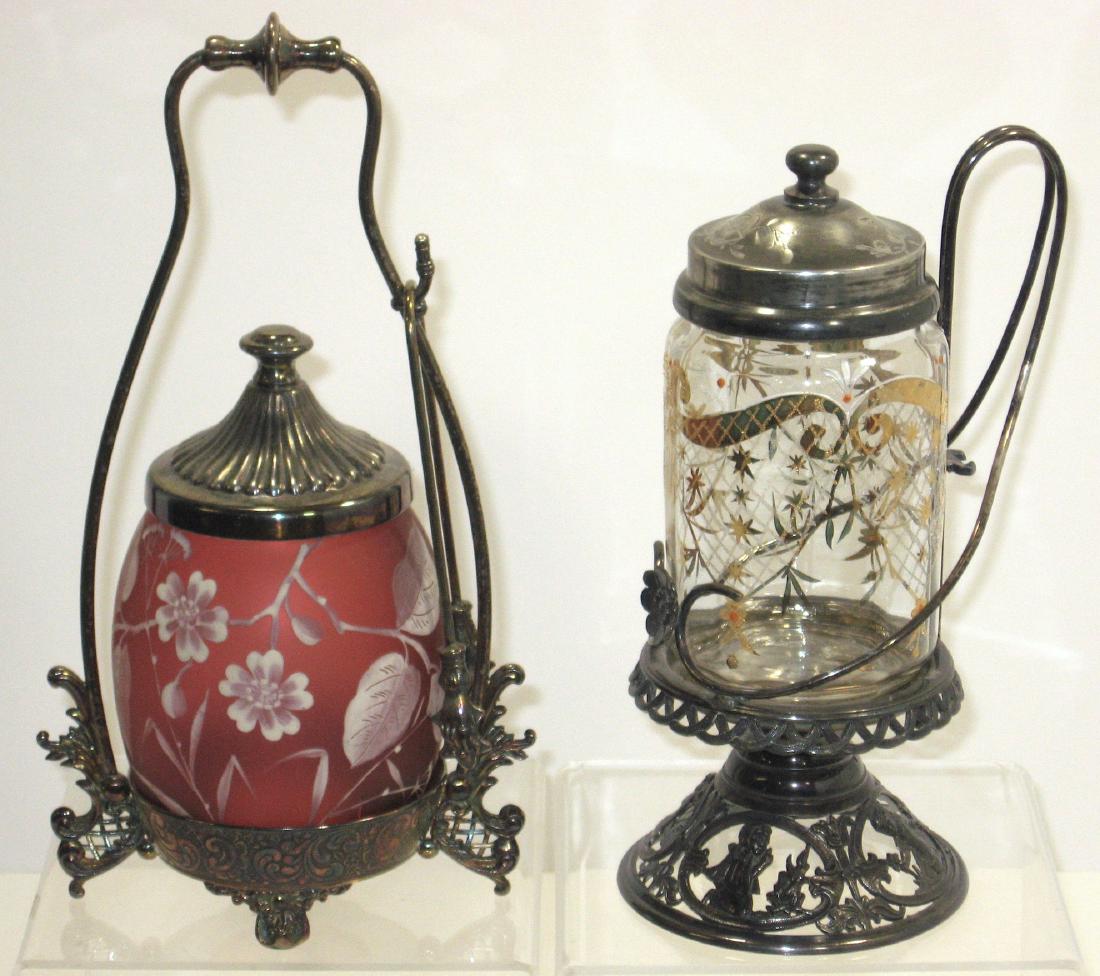 Two Vintage Pickle Castors