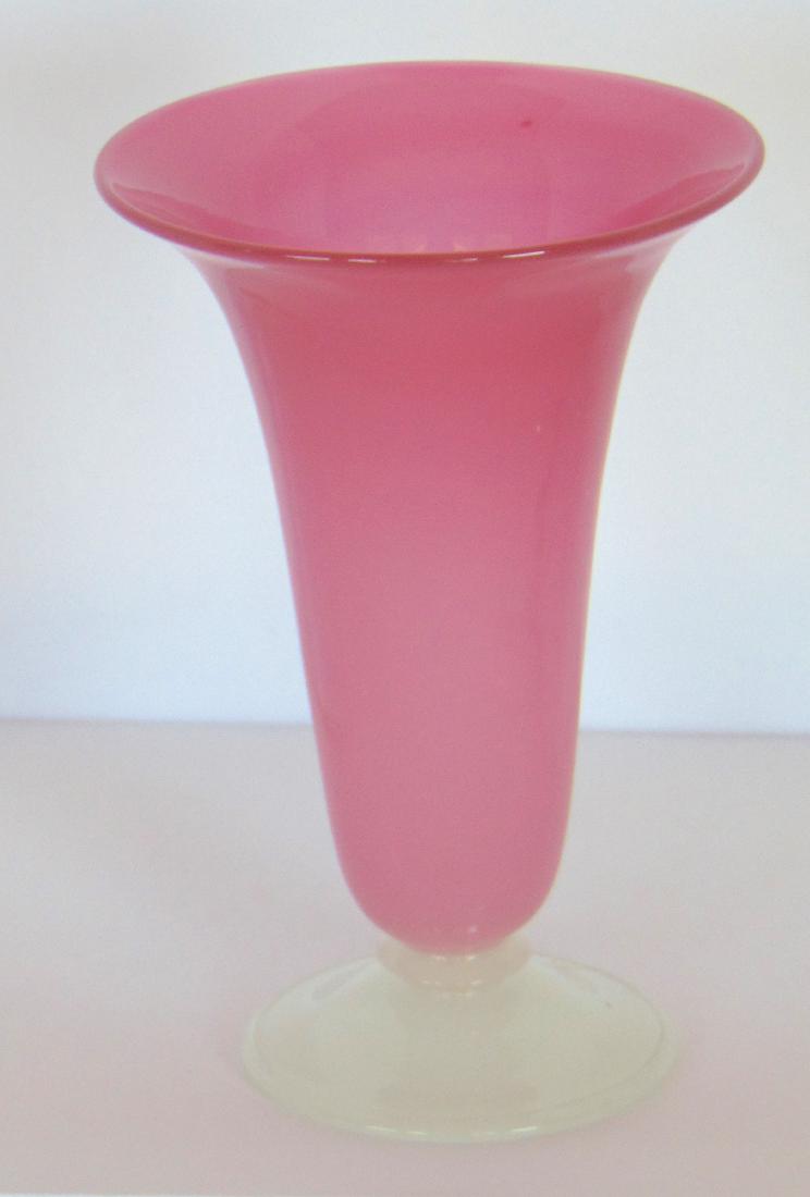 Steuben Rosaline glass vase,