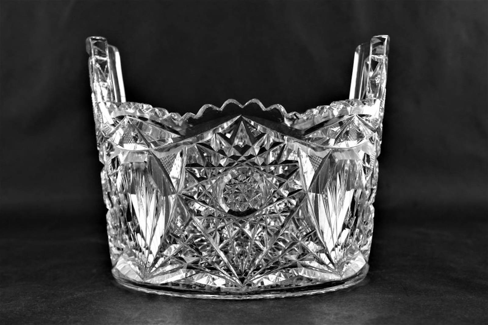 Cut Glass Tab Handled Ice Tub Auction
