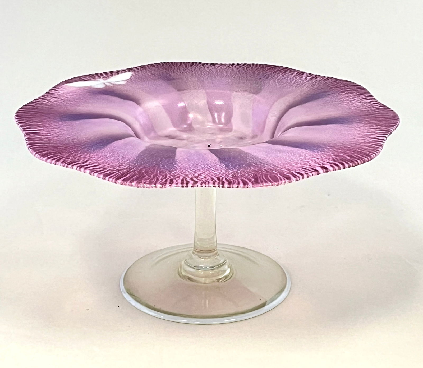 Tiffany Purple Pastel Glass Compote Auction