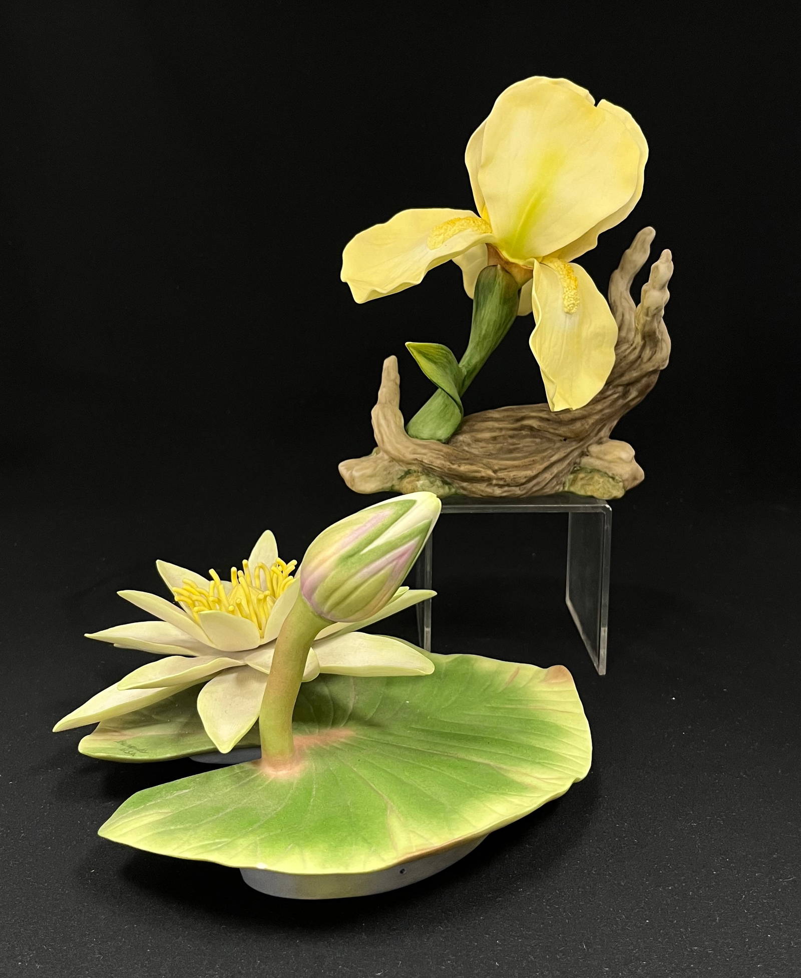 Two Boehm Porcelain Flower Sculptures Auction