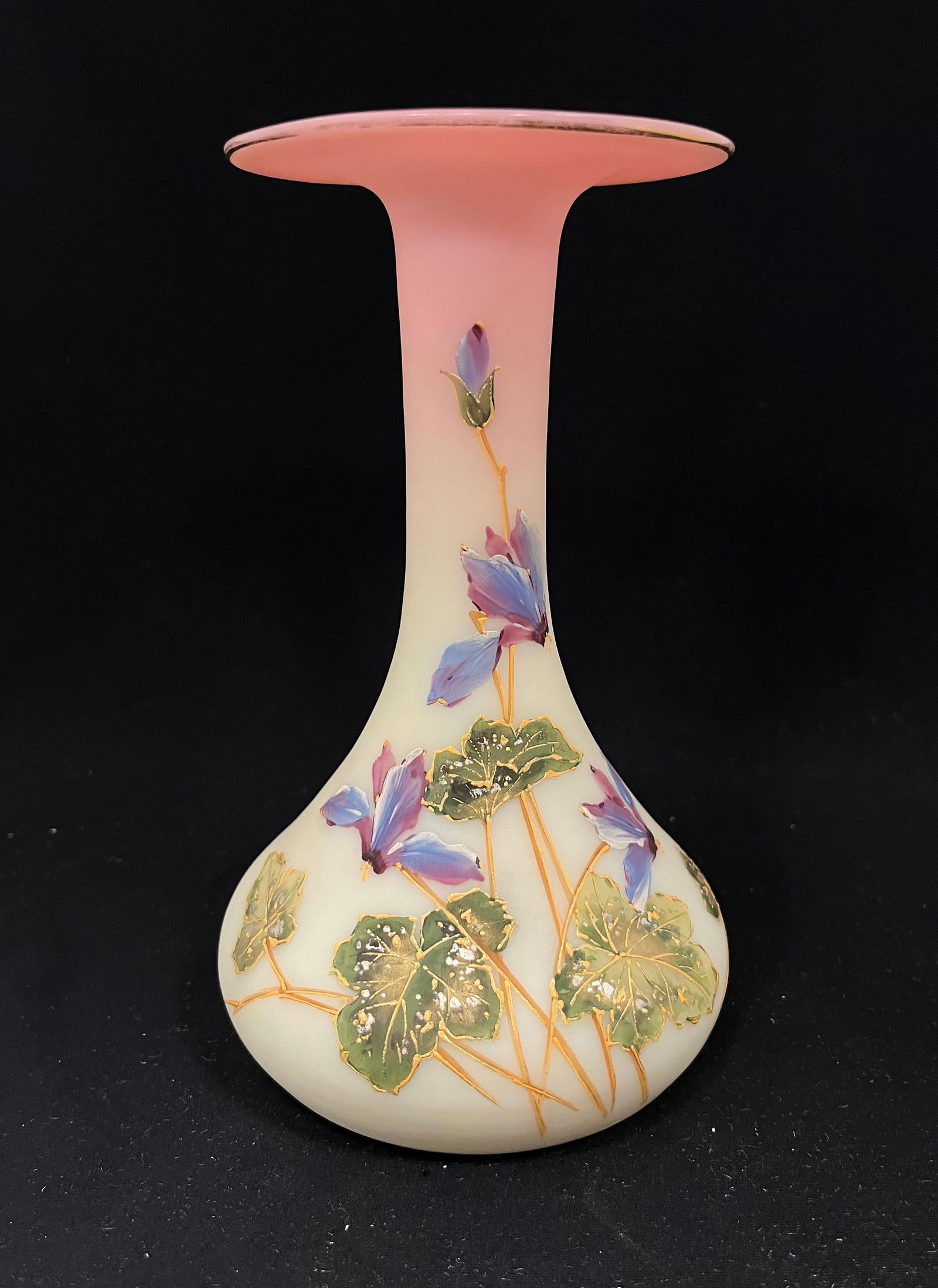 Burmese Vase With Enameled Iris Auction
