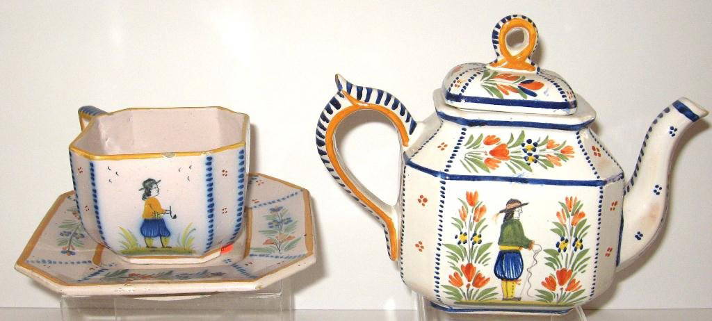 HenRiot Quimper teapot & HR Quimper cup & saucer, - Nov 07, 2013 ...
