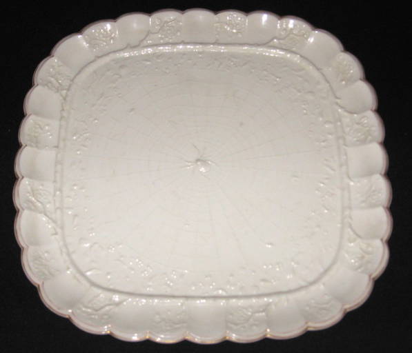 Belleek Large Tray In The "thorn" Pattern,