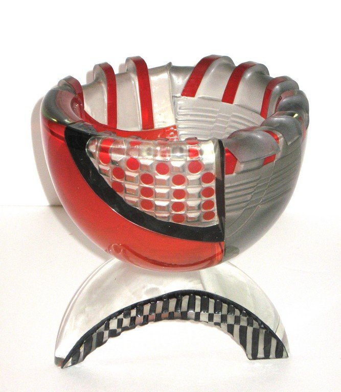 Concetta Mason two part glass sculpture,