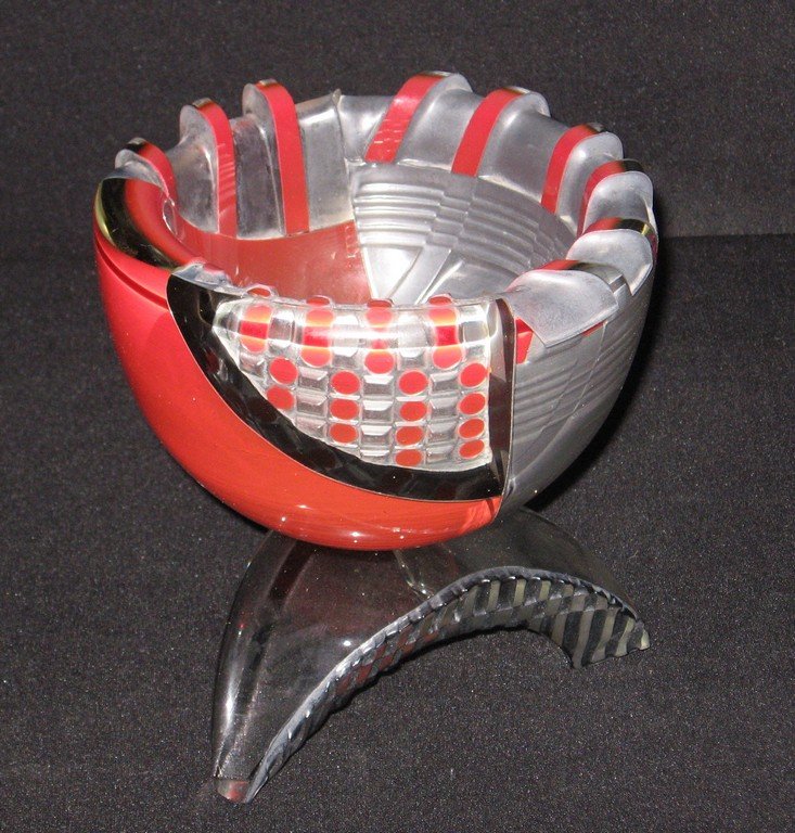 Concetta Mason two part glass sculpture,