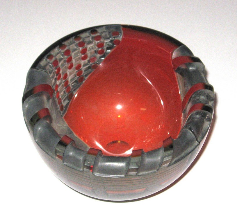 Concetta Mason two part glass sculpture,