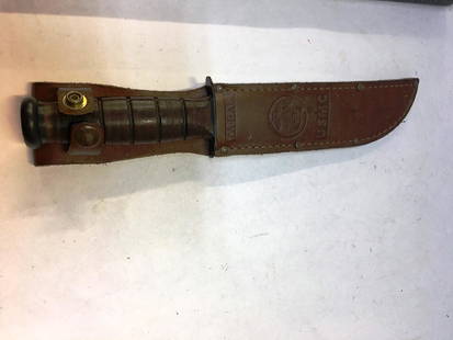 Usmc Blackout Combat Fighter Fixed Blade Knife With Nyl