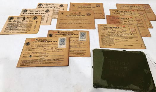 Wwii War Rations Books 1 2 3 4 + Gas Ration Card