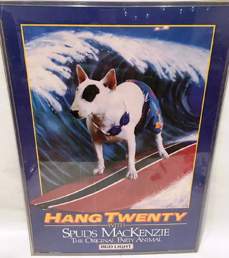 Hang Twenty Spud Mackenzie Poster