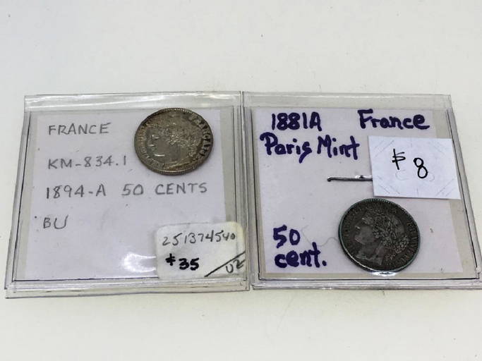 2 Antique French Coins